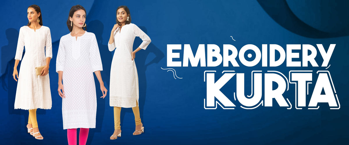 Timeless Charm: White Embroidery Kurtis for a Trendy Wardrobe